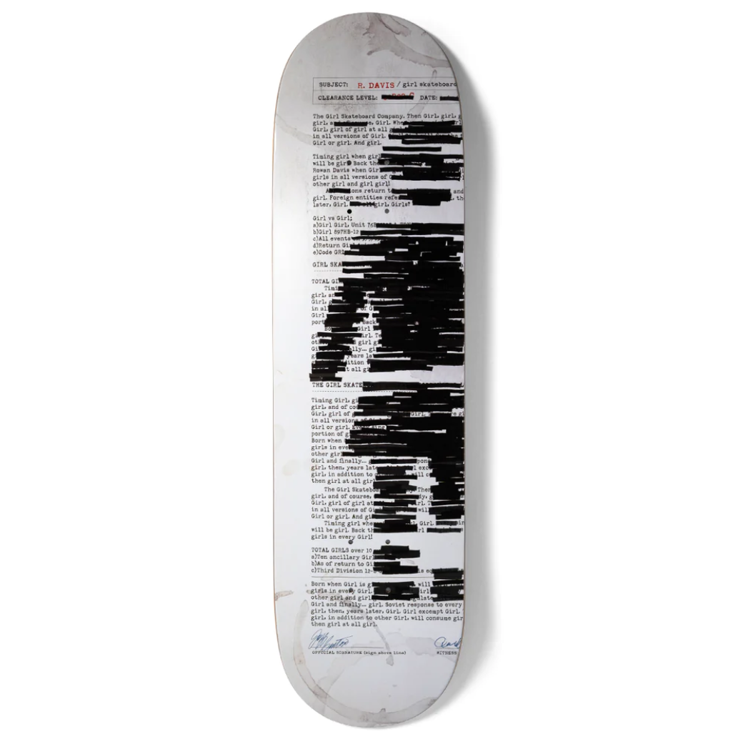 Girl Deck Redacted Rowan Davis 8.25" – Crailstore