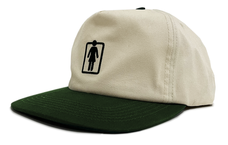 Girl OG Two Tone 5 Panel Hat Cream Forest - Crailstore